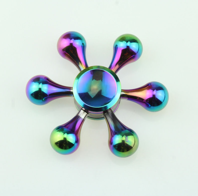 6 Side Fidget Hand Spinner Finger Brass Toy EDC Focus ADHD Autism Stre ...