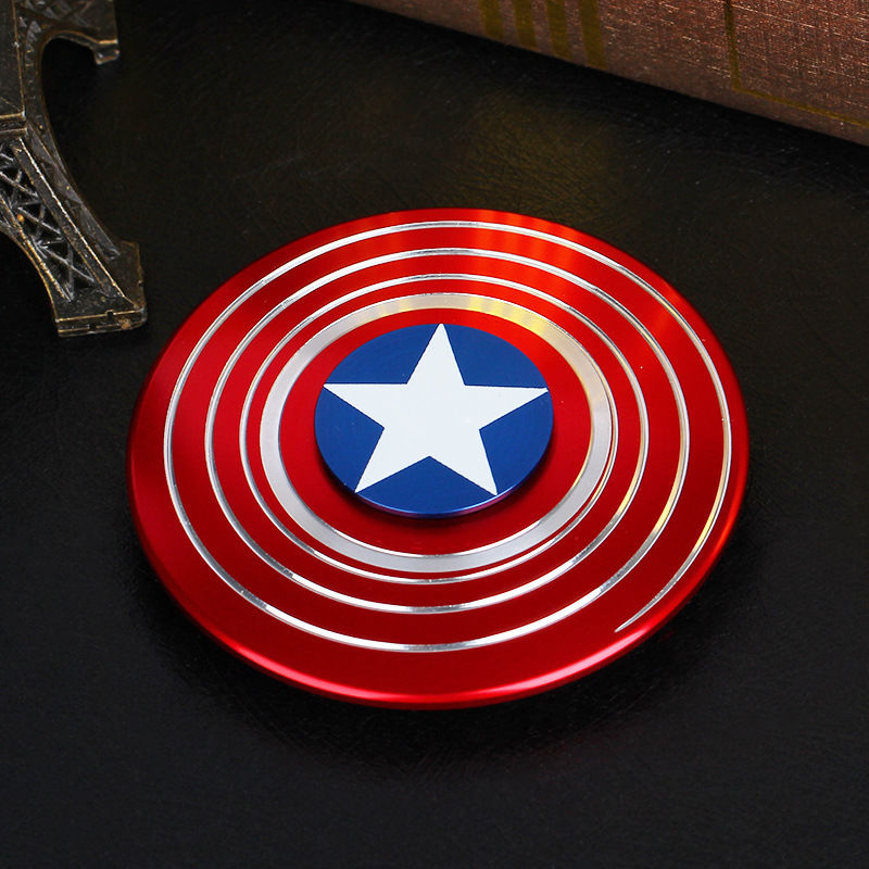 Captain America Shield + Spider Man Fidget Hand Spinner Toy Focus ADHD ...