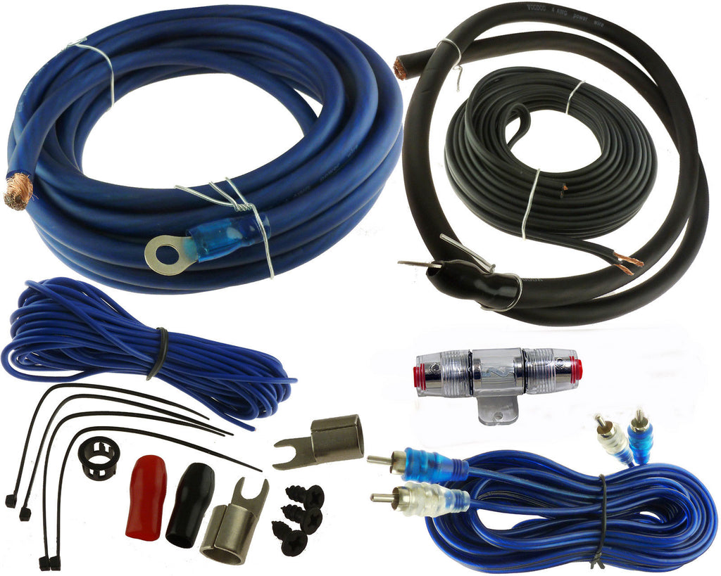 4 Gauge Cable Car Audio Kit Amp Amplifier Install RCA Subwoofer Sub Wi ...