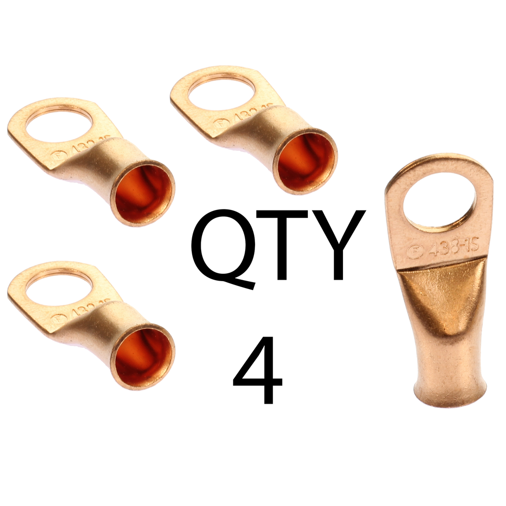 Wire Ring Terminal Copper 4 AWG Gauge 3/8" Connectors Car Audio Termin ...